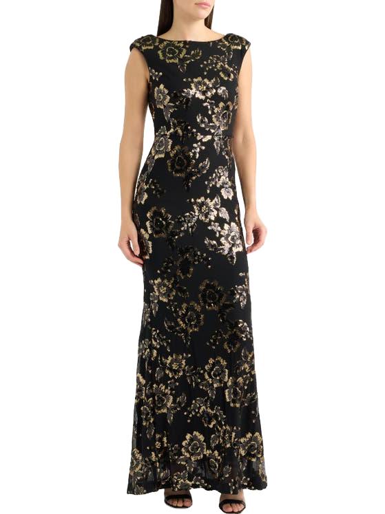 ELIZA J Eliza J Sequin Floral Sheath Gown